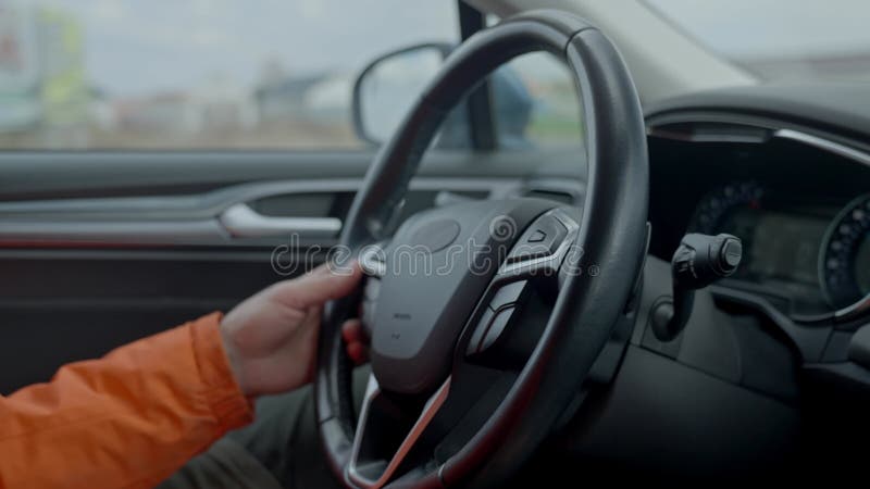 Hand on Car Wheel with Dashboard View Stock Video - Video of wheel ...