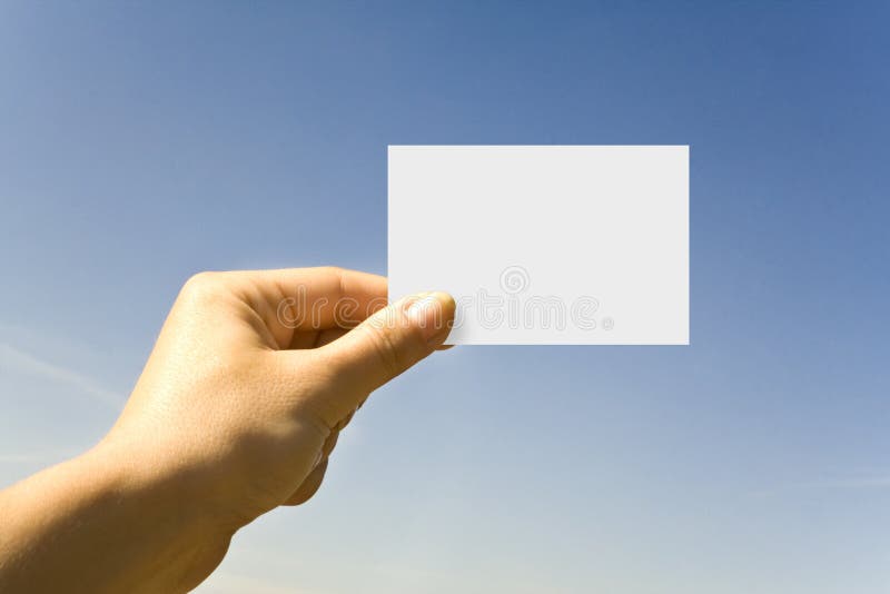 Hand Card stock photo. Image of message, paper, clouds - 10880016