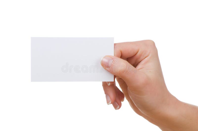 Hand with a card stock photo. Image of blank, hold, card - 15070022