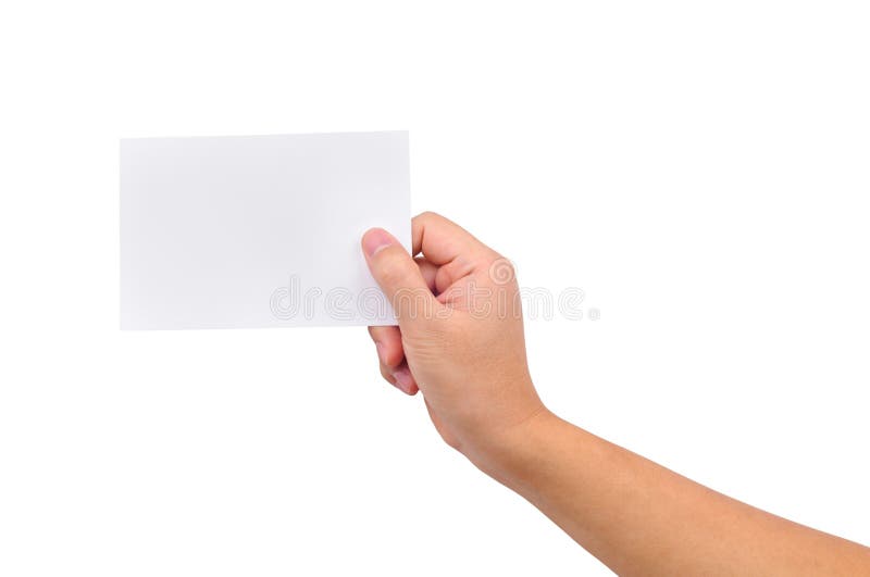 Hand and a card stock image. Image of advertisement, greeting - 19218143