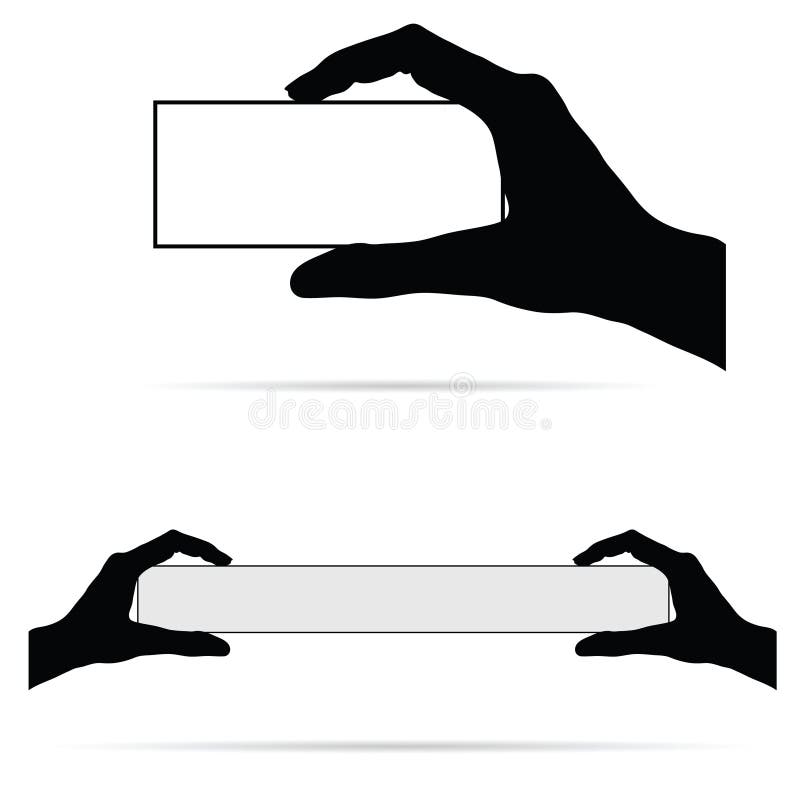 Hand with Card Black Illustration Stock Vector - Illustration of white ...