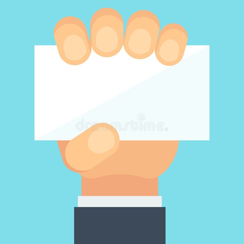 Hand with card stock vector. Illustration of commerce - 66831036