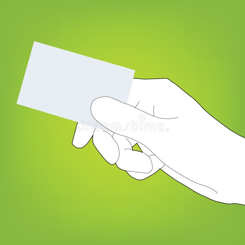 Hand with card stock vector. Illustration of document - 64910802