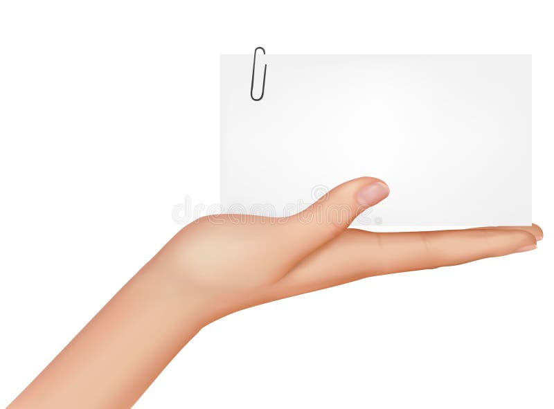 Hand and a card. Vector. stock vector. Illustration of male - 18896341