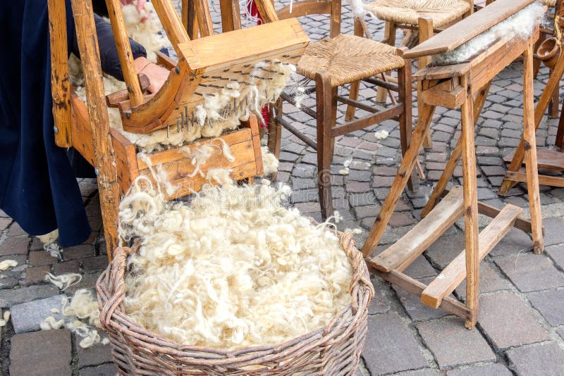 Hand Carder Wood Carding Cotton Stock Photo - Image of white, ancient ...