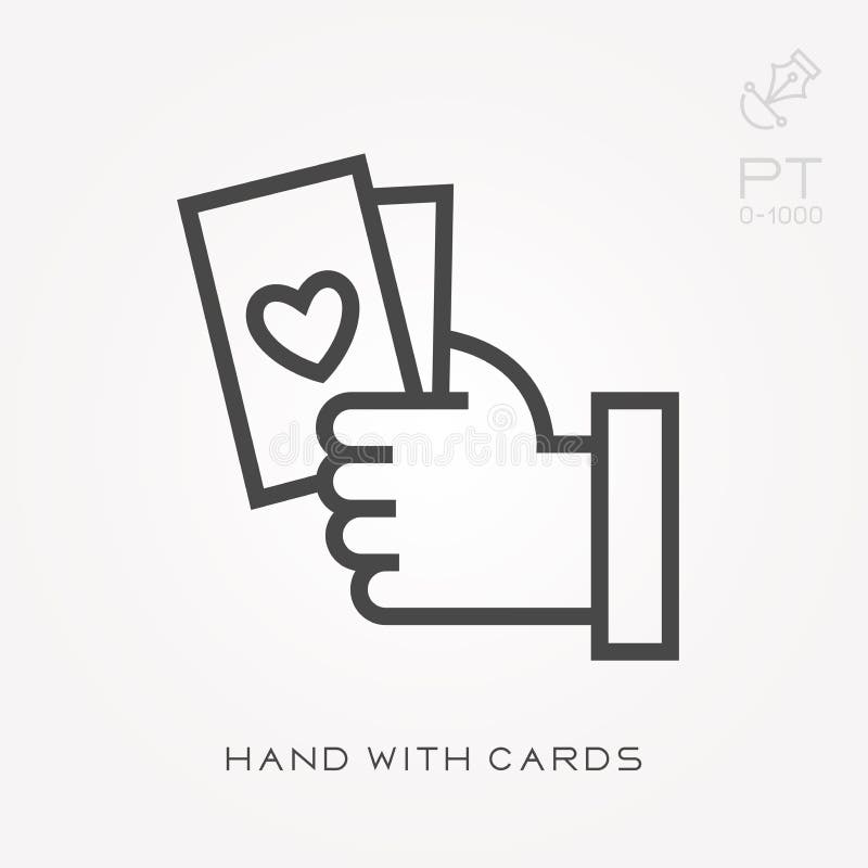 Simple Vector Illustration with Ability To Change. Hand with Cards ...