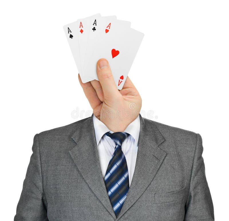 Hand with cards for head stock image. Image of isolated - 88439301