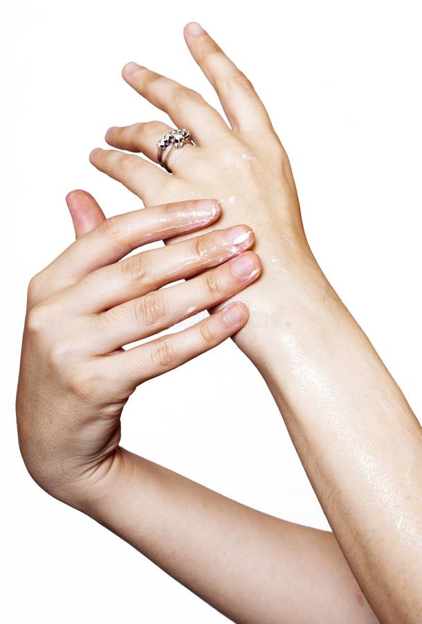 Hand care stock photo. Image of skin, applying, cream - 18818980