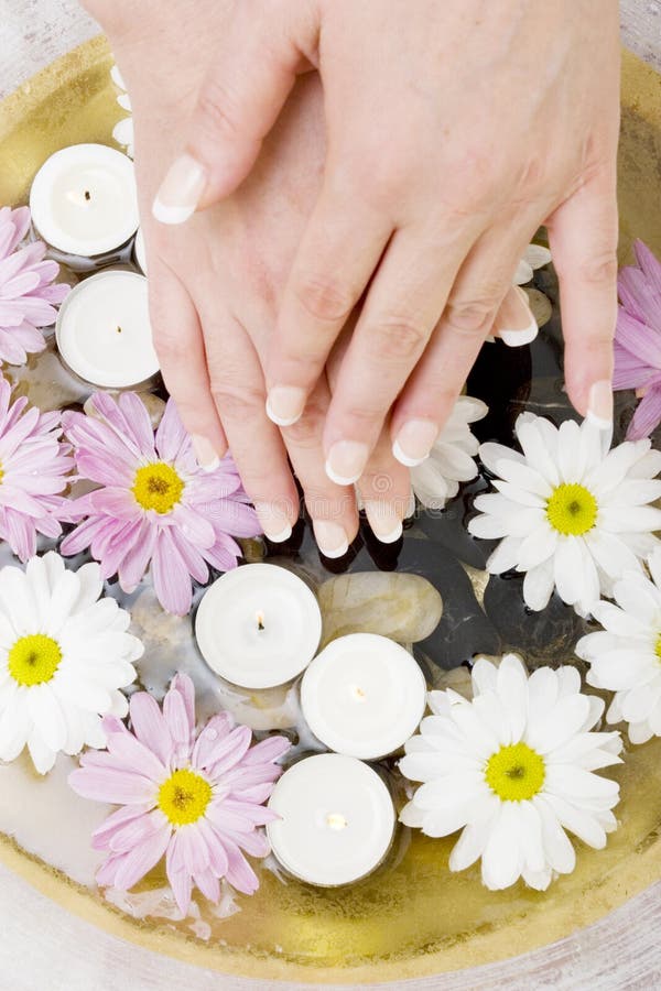 Hand care stock image. Image of candle, pamper, daisy - 3102077
