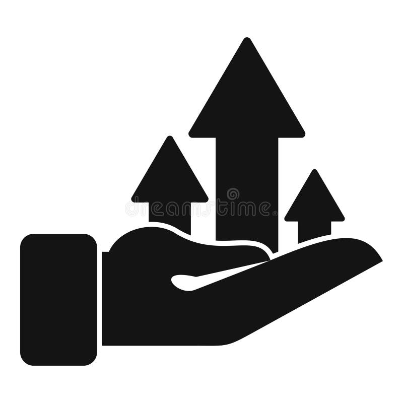 Hand Care Graph Arrows Icon Simple Vector. Business Management Stock ...