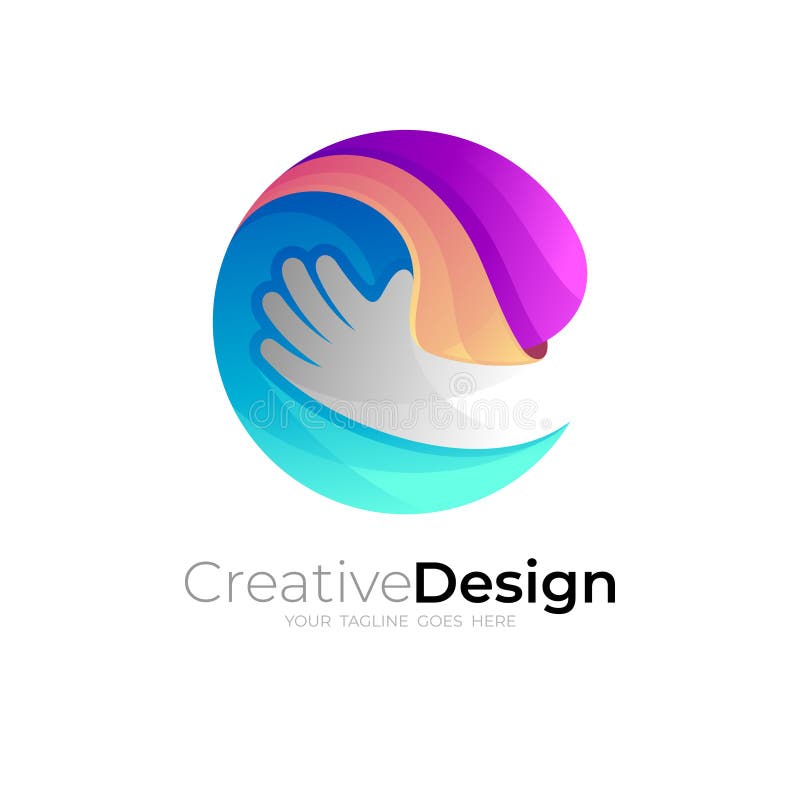 Hand Care Logo with Community Design Template, Social Icon Stock Vector ...