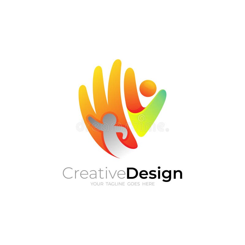 Hand Care Logo and People Design Social, Unity Logos Stock Vector ...