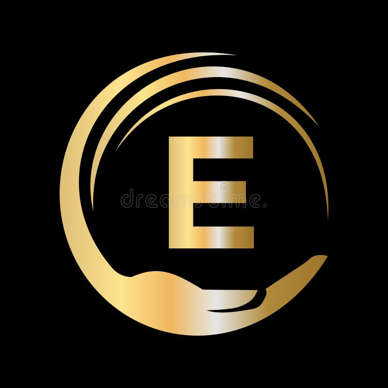 Hand Care Logo Template on Letter E. Initial Unity Charity Foundation ...