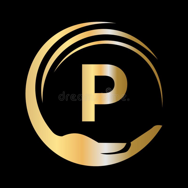 Hand Care Logo Template on Letter P. Initial Unity Charity Foundation ...