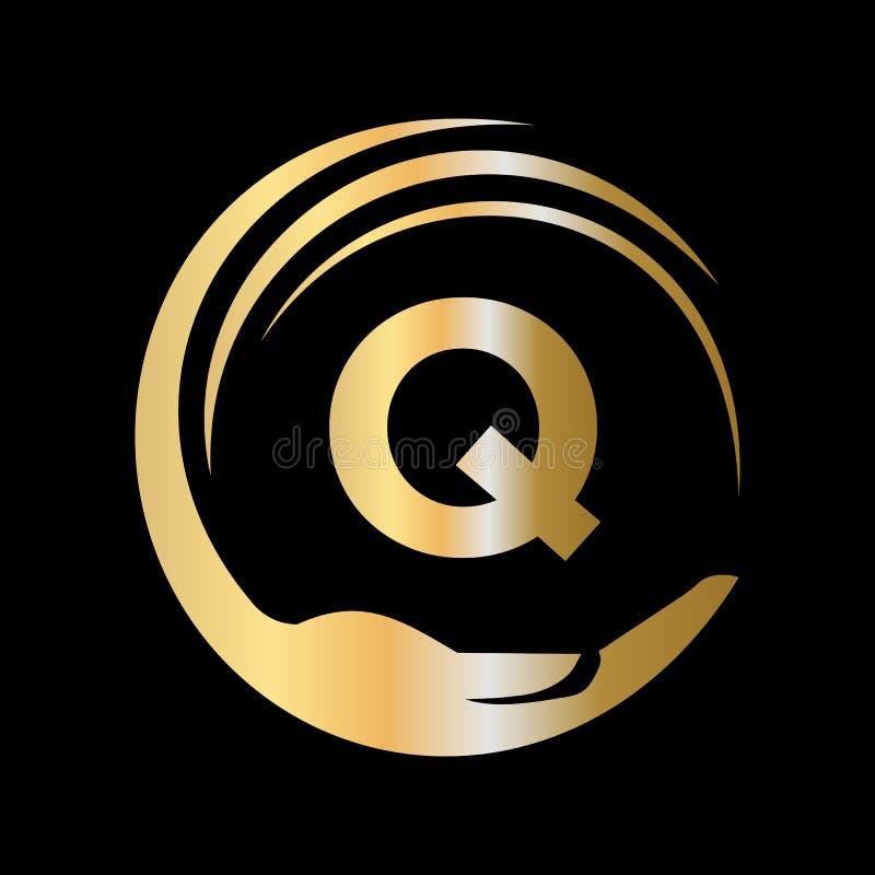 Hand Care Logo Template on Letter Q. Initial Unity Charity Foundation ...
