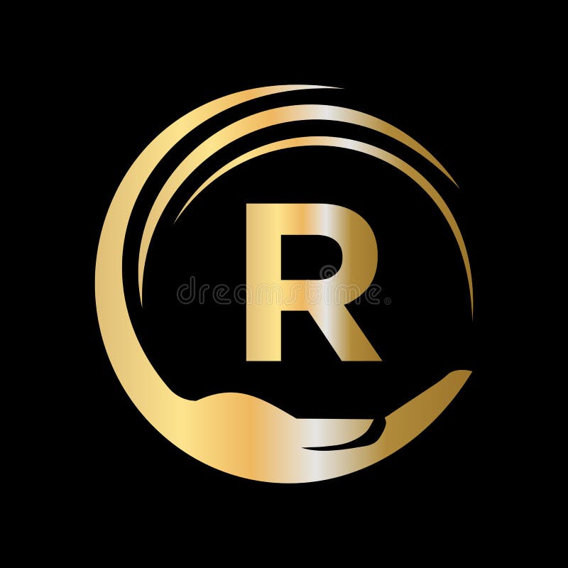 Hand Care Logo Template on Letter R. Initial Unity Charity Foundation ...