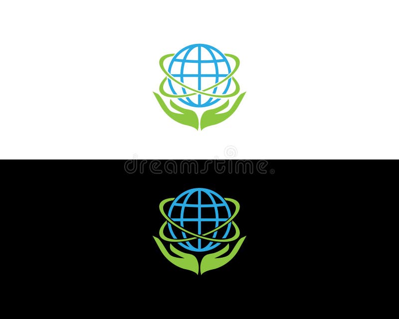 Hand Care Logo with World Symbol Stock Vector - Illustration of care ...