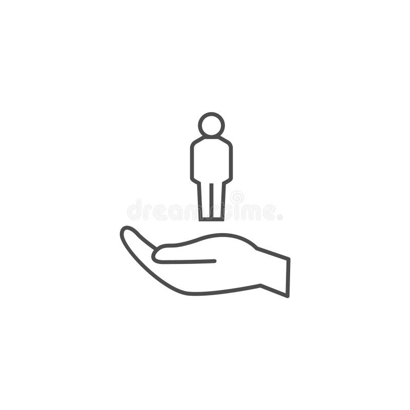 Hand Care People Support Manager Inclusive Line Icon. Stock Vector ...