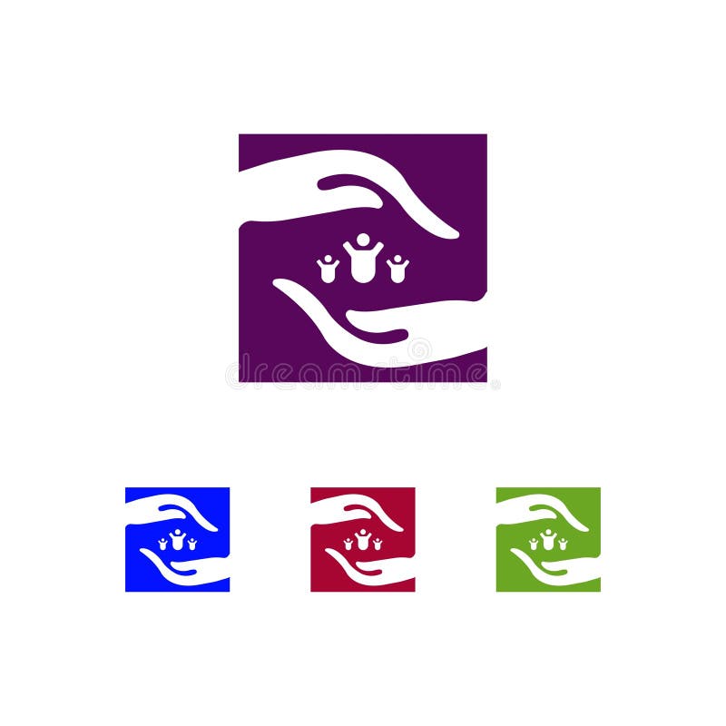 Hand Care Vector Logo Design . Charity Illustration Stock Vector ...