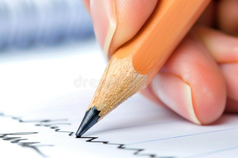 Closeup of Hand Writing with a Pencil on a Notepad Stock Image - Image ...