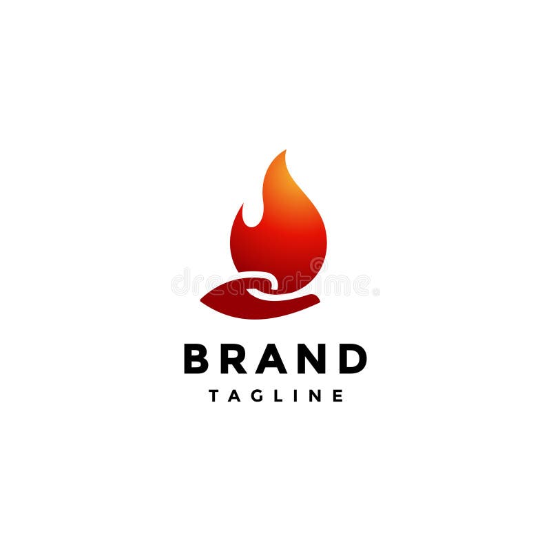 Hand Carrying Fire Embers Logo Design Stock Vector - Illustration of ...