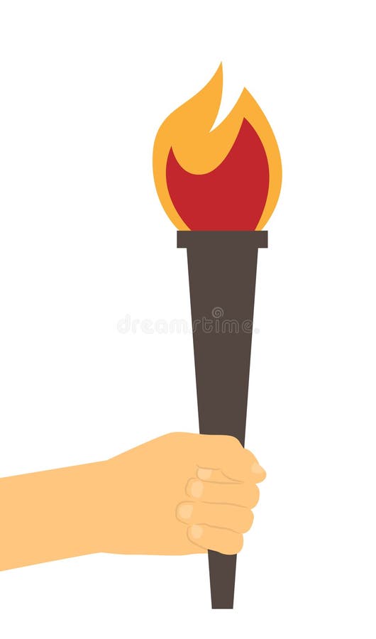Hand Carrying a Torch stock vector. Illustration of game - 313913619
