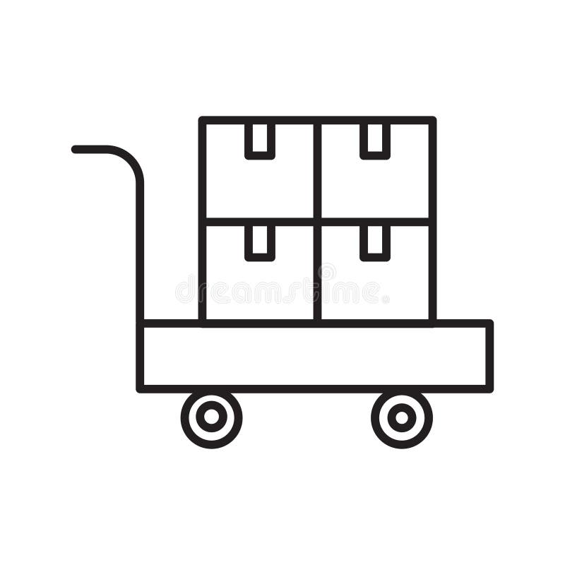 Hand Cart with Boxes. Warehouse Trolley Vector. Stack of Packages ...