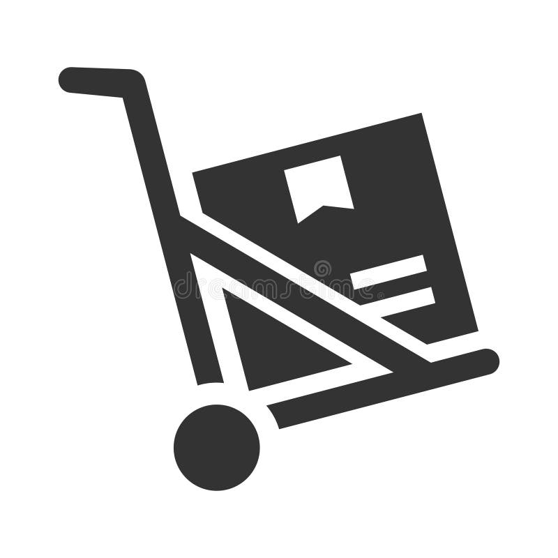 Hand cart icon stock vector. Illustration of parcel - 264805127