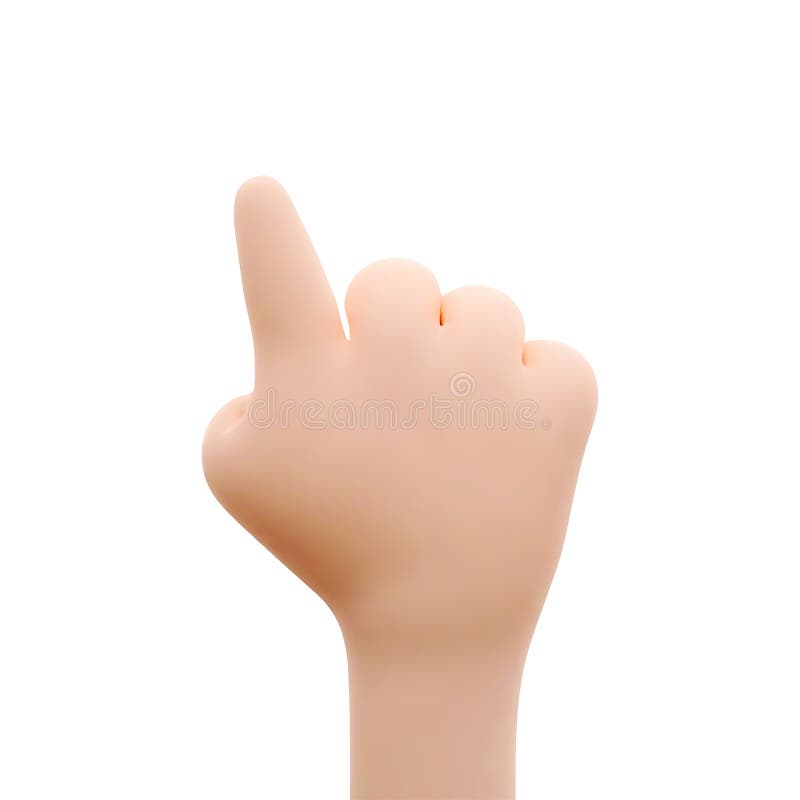 Hand of Cartoon Character with Finger Pointing. Hand Isolated on White ...