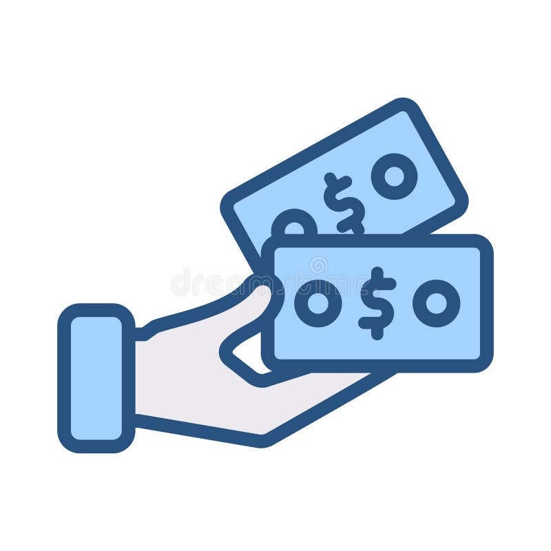 Hand cash icon stock vector. Illustration of vector - 292067351