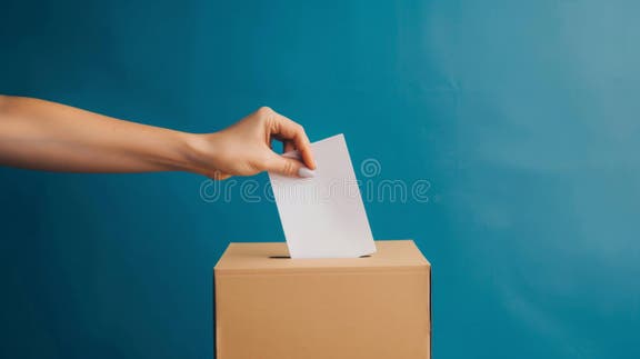 Hand Casting Ballot in Box.AI Generated Image Stock Photo - Image of ...