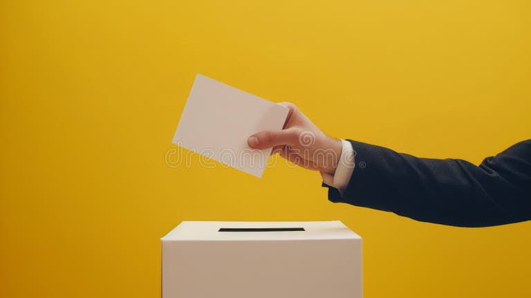 Hand Casting Ballot into Box.AI Generated Image Stock Image - Image of ...
