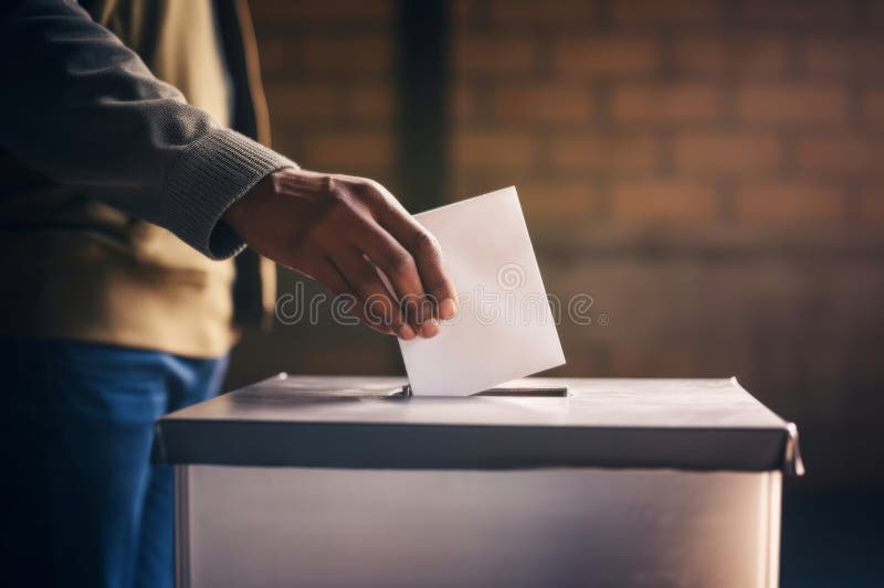 A Hand Casting a Ballot into a Voting Box, Symbolizing the Democratic ...