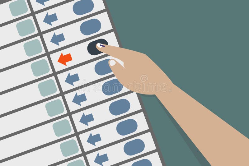 Hand Casting Vote in Electronic Voting Machine Stock Vector ...