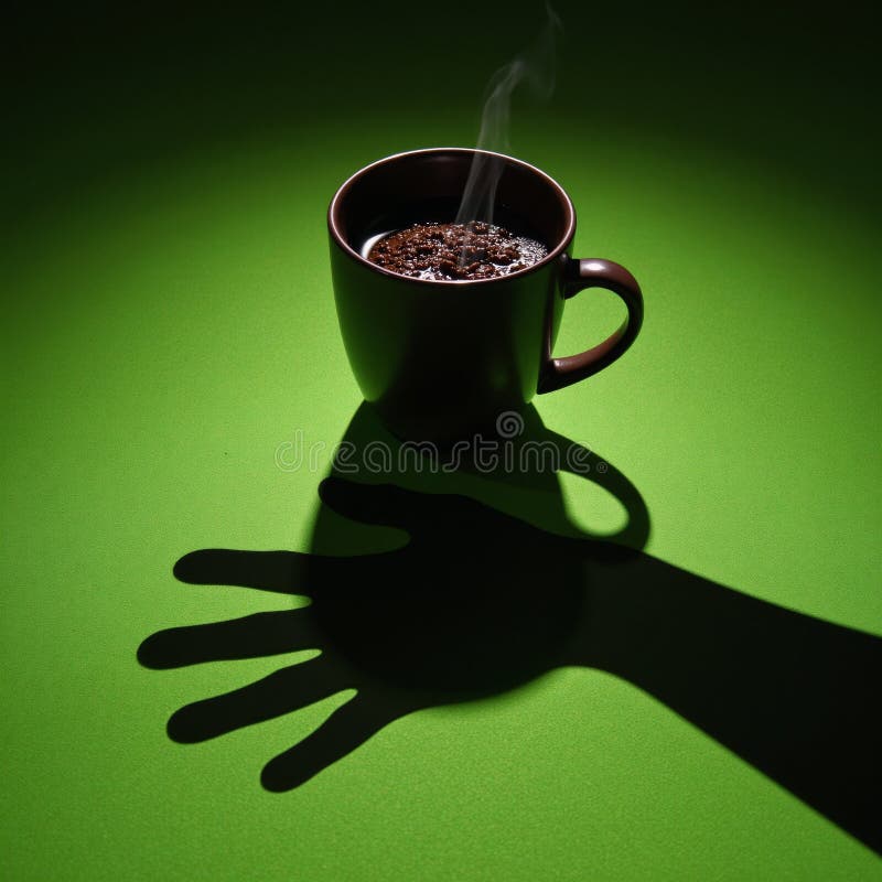 A Hand Casts a Dramatic Shadow Over a Green Backdrop while Holding a ...