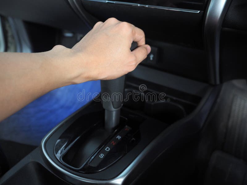 Hand Catch at Gear Auto of Car Interior the Car Stock Image - Image of ...