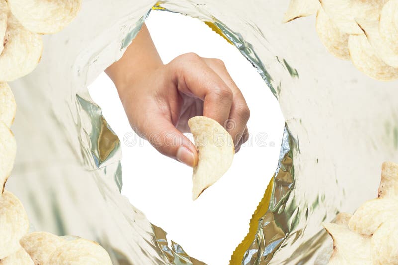 Hand Catch Snack in Plastic Stock Image - Image of plastic, wrap: 25645027