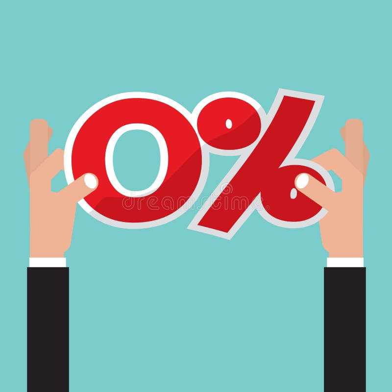 Hand Catch a Zero Percent Interest Symbol Vector Stock Vector ...