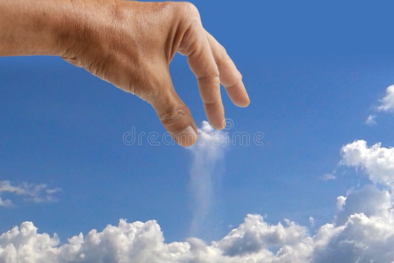 Hand catching cloud stock photo. Image of ideas, fluffy - 58959488