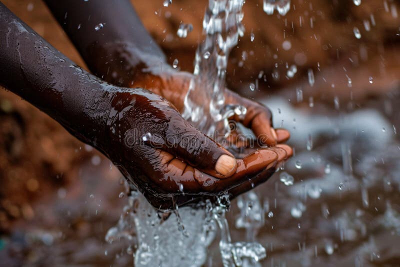 Hand Catching Water in Cupped Hand Stock Illustration - Illustration of ...