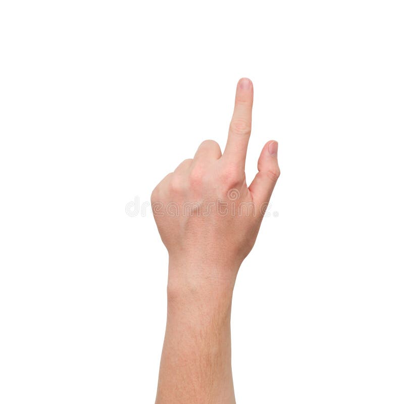 Hand Caucasian with Forefinger Isolated Stock Photo - Image of signal ...