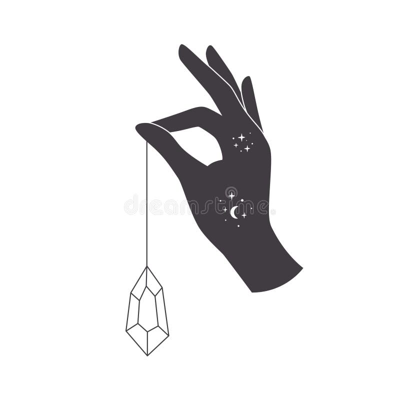 Hand with Celestial Mystical Symbols. Mystical, Esoteric or Healing ...