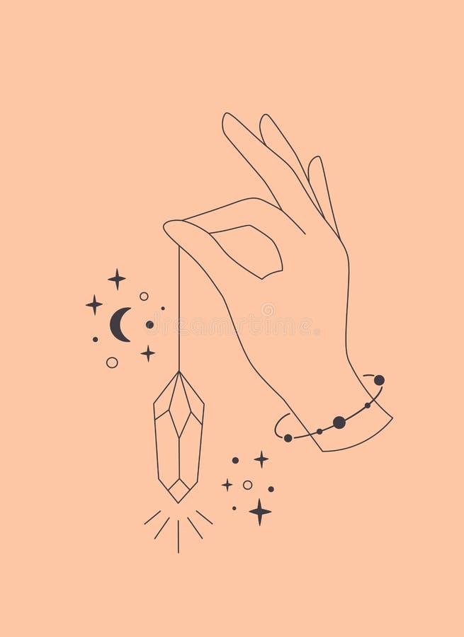 Hand with Celestial Mystical Symbols. Mystical, Esoteric or Healing ...