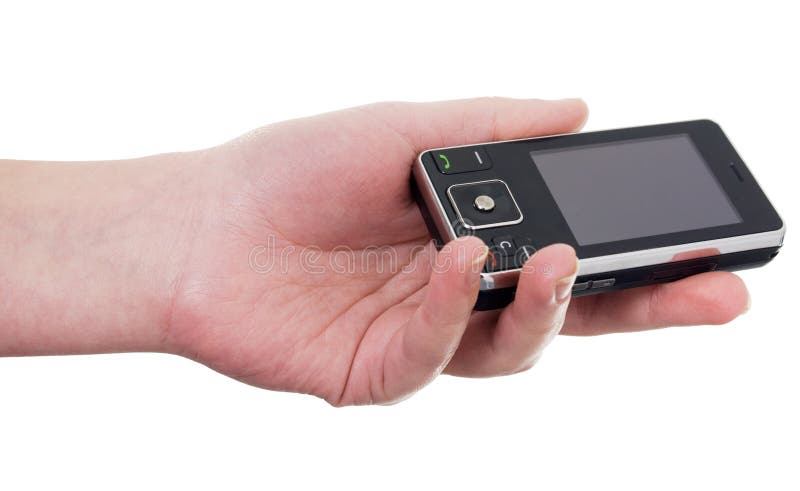 Cellular Telephone in Hand stock image. Image of male, hand - 343115