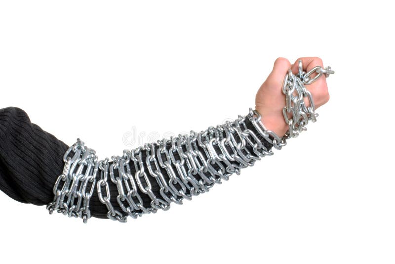Hand and chain stock image. Image of caucasian, grey, join - 9719697