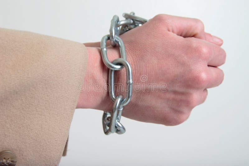 Hand chained up stock image. Image of constricted, body - 384239