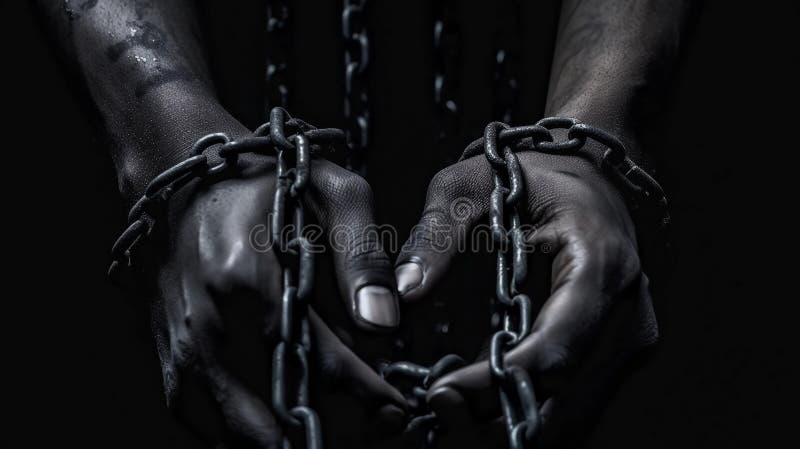 Hand in Chains. Generative a Stock Illustration - Illustration of ...