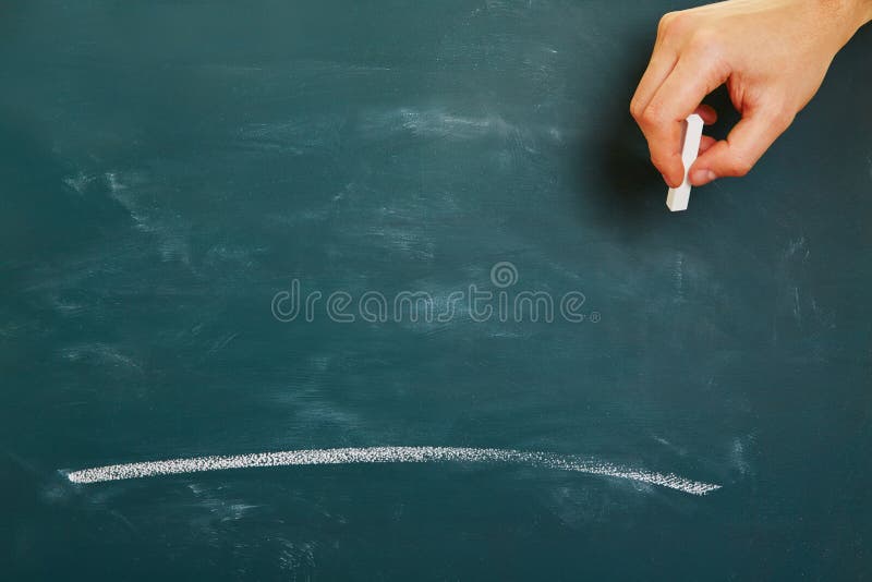 Hand with Chalk Draws Symbols of Great Britain on the Blackboard ...