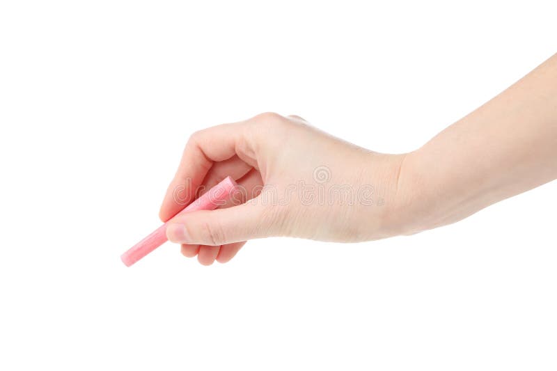Hand with Chalk Isolated on White Background, PNG Stock Image - Image ...