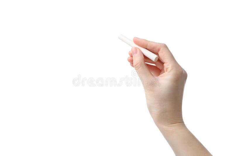 Hand with Chalk Isolated on White Background, PNG Stock Image - Image ...